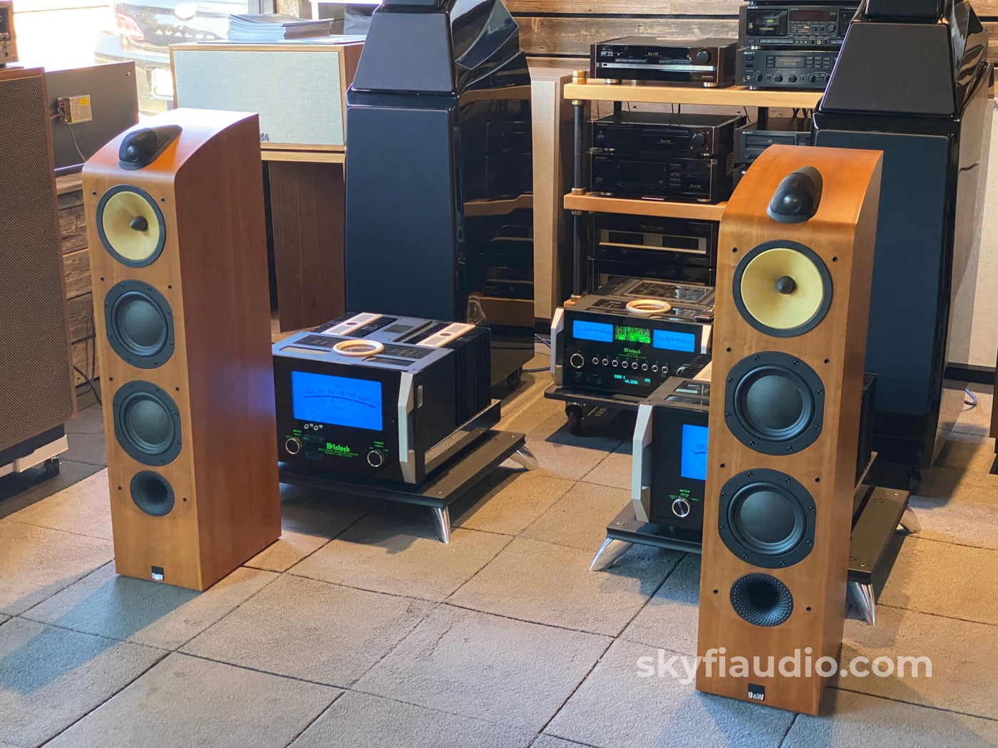 Bowers & Wilkins 703 Floorstanding Speakers - Light Oak Finish