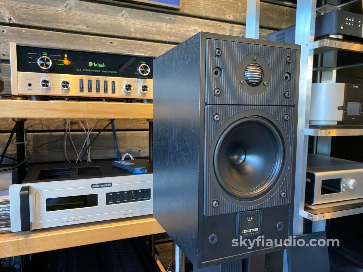 Celestion SL6si Vintage Bookshelf Speakers With Matching Stands