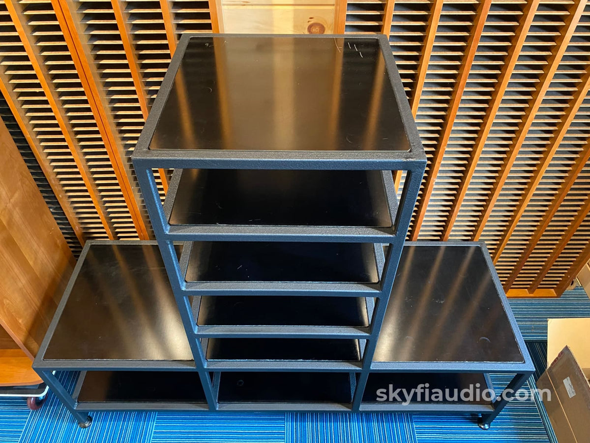 Custom Welded Steel Audio Rack with 7 Shelves