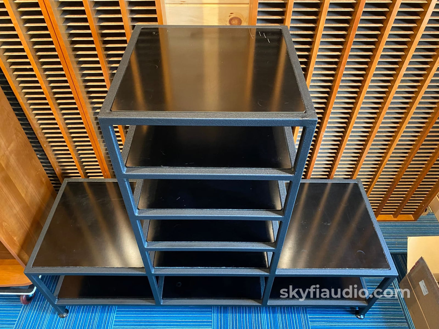 Custom Welded Steel Audio Rack with 7 Shelves