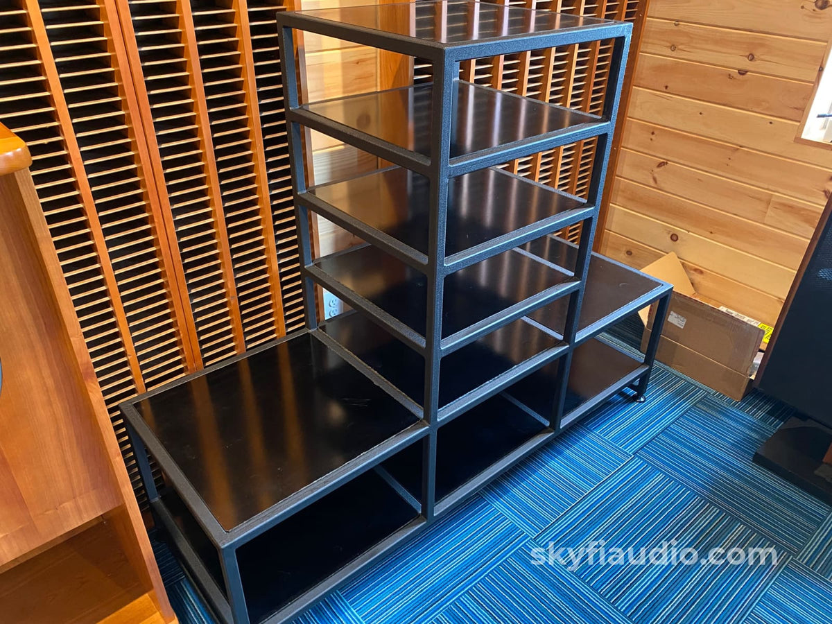 Custom Welded Steel Audio Rack with 7 Shelves