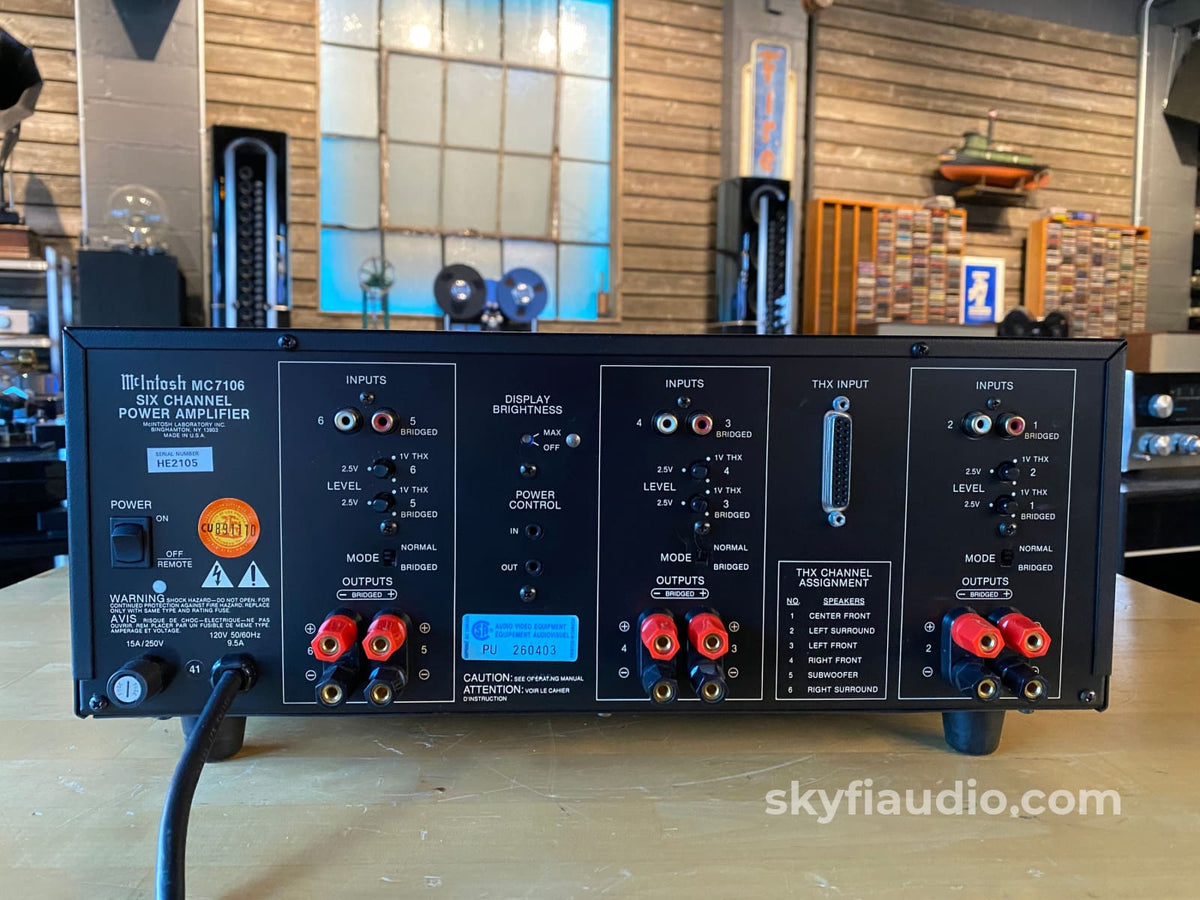 McIntosh MC7106 - 6 Channel Solid State Amp w/LED VU Meters - THX Rate