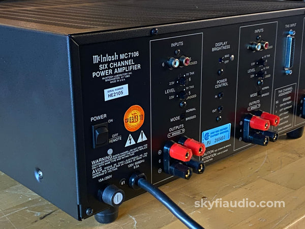 McIntosh MC7106 - 6 Channel Solid State Amp w/LED VU Meters - THX Rate