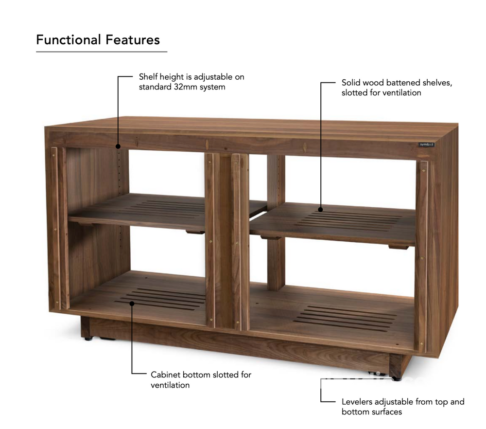 McIntosh Solid Wood Audio Rack 1x2 by Symbol Audio