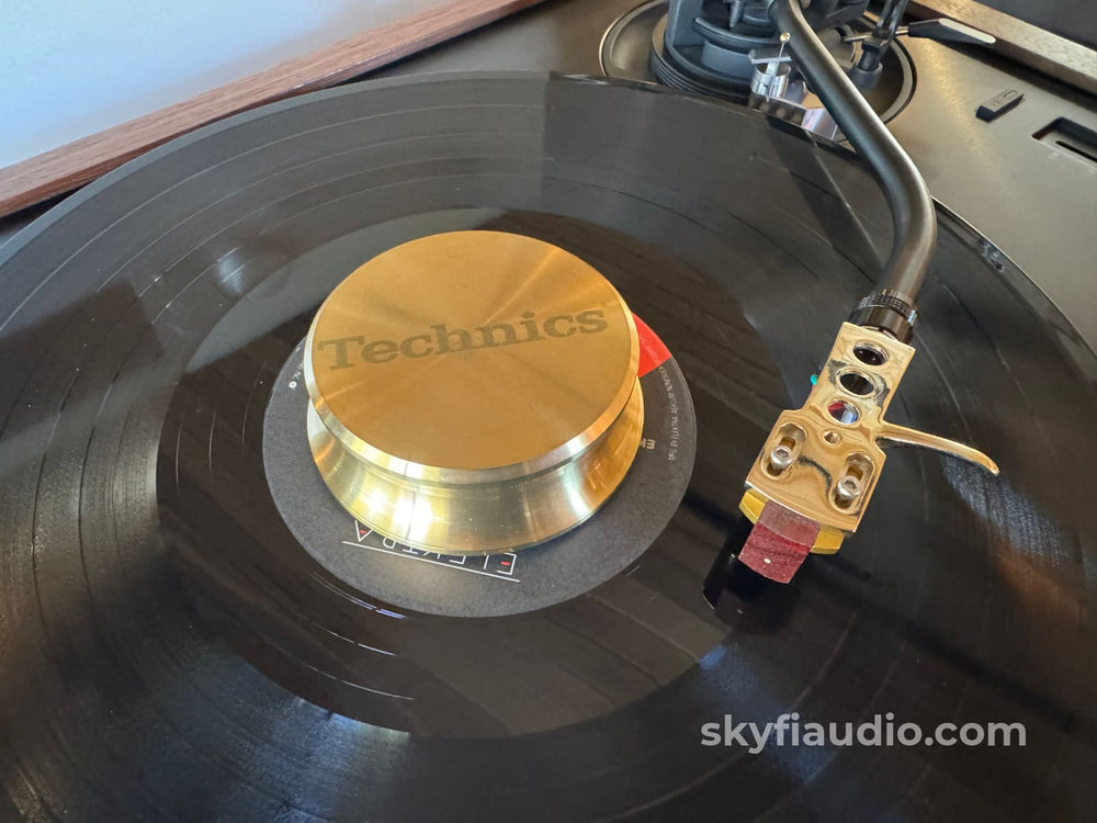 SkyFi Record Puck – Solid Polished Brass - Perfect for Technics Turnta