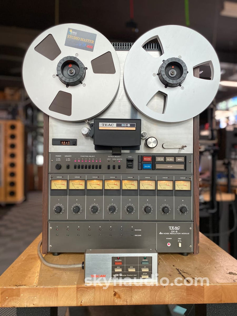 TEAC Tascam 80-8 Series Vintage Reel to Reel w/ DX-8 dbx Module & Remo