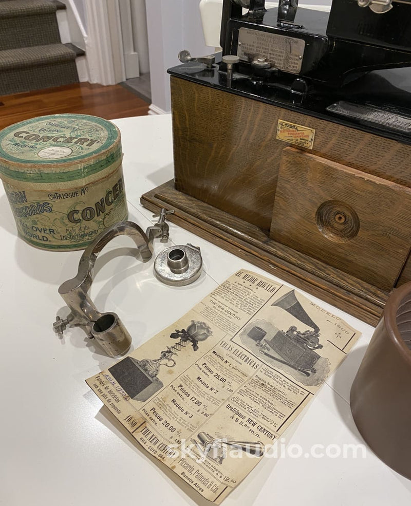 Edison Concert Phonograph, Late 1800's with Bettini Attachment Reprodu ...
