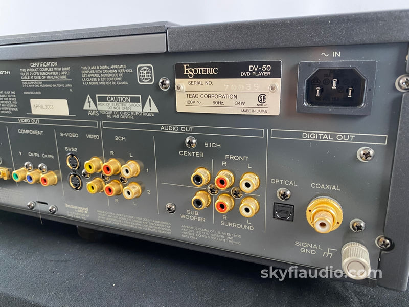 Esoteric DV-50 - SACD and CD Player In Rare Black Finish – SkyFi Audio