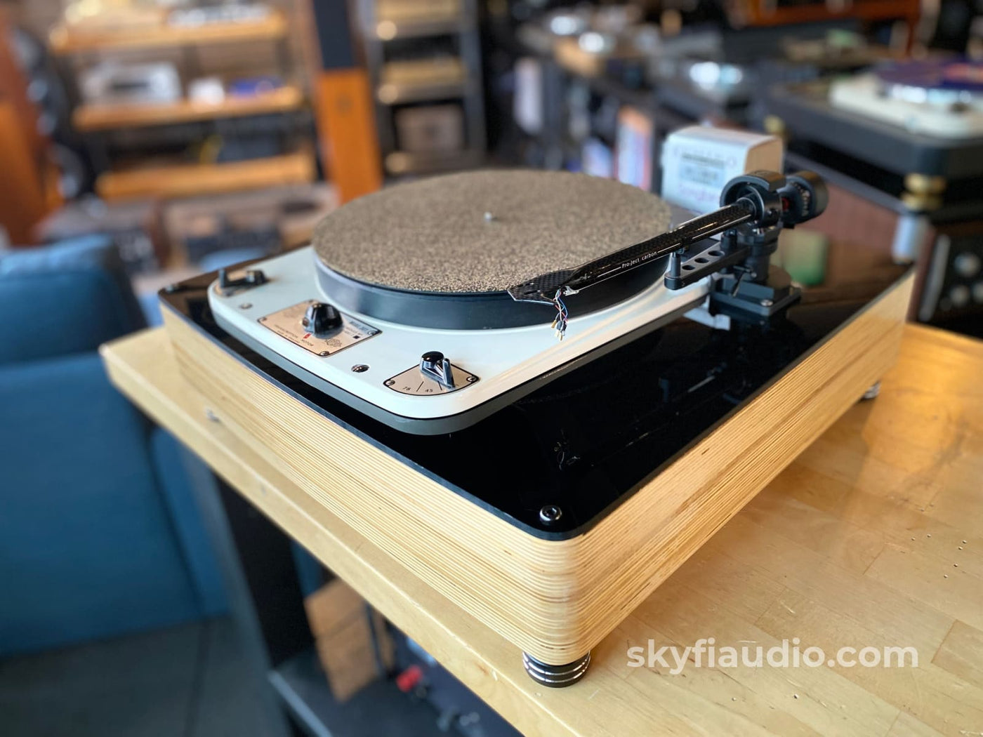 Garrard 301 Vintage Turntable w/Custom Plinth, Pro-Ject Tonearm, and N