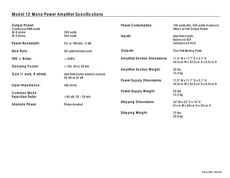 Jeff Rowland Model 12 - FOUR Piece Monoblock Amplifiers - WOW – SkyFi Audio