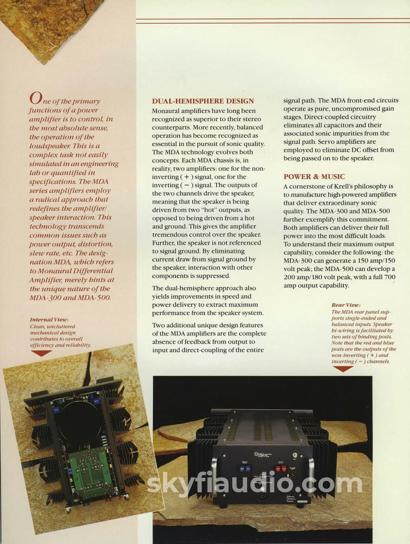 Krell MDA-300 Monoblock Amplifiers - Complete Set Near Mint - 300W ...