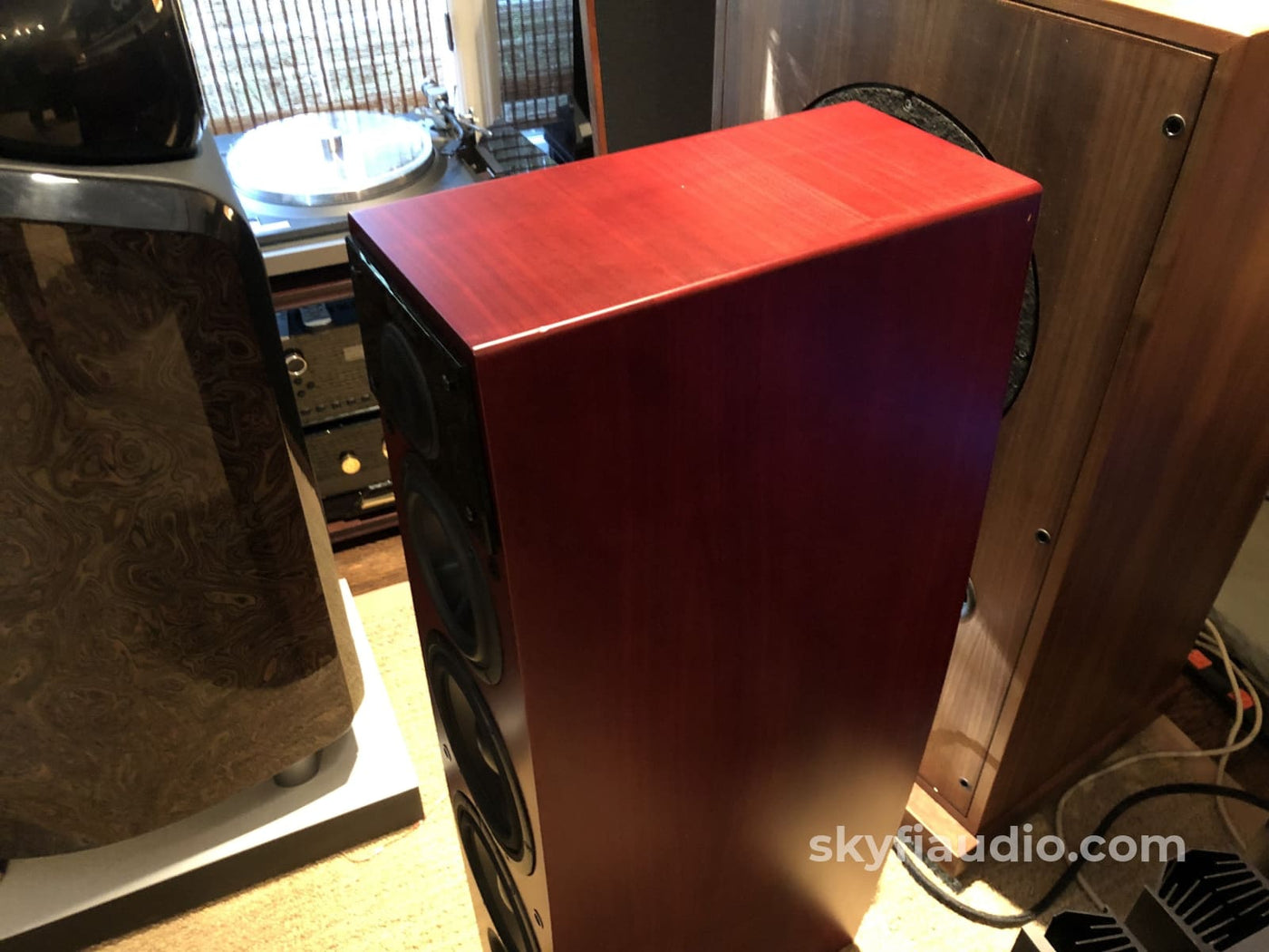 McIntosh LS340 Full Range Speakers - In a Deep Red Mahogany Finish