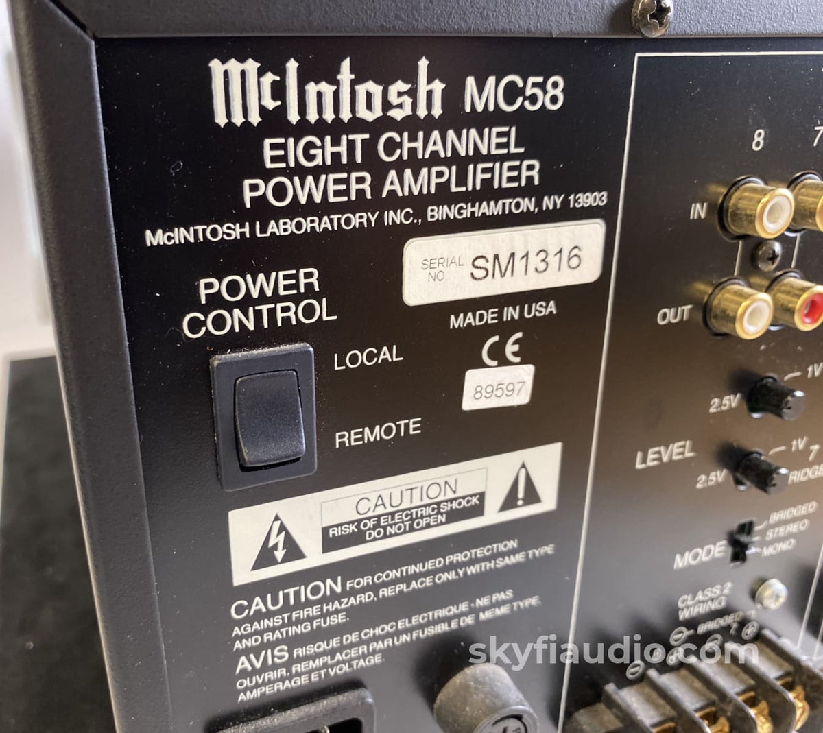 McIntosh MC58 Multichannel Amplifier - 8 Configurable Channels
