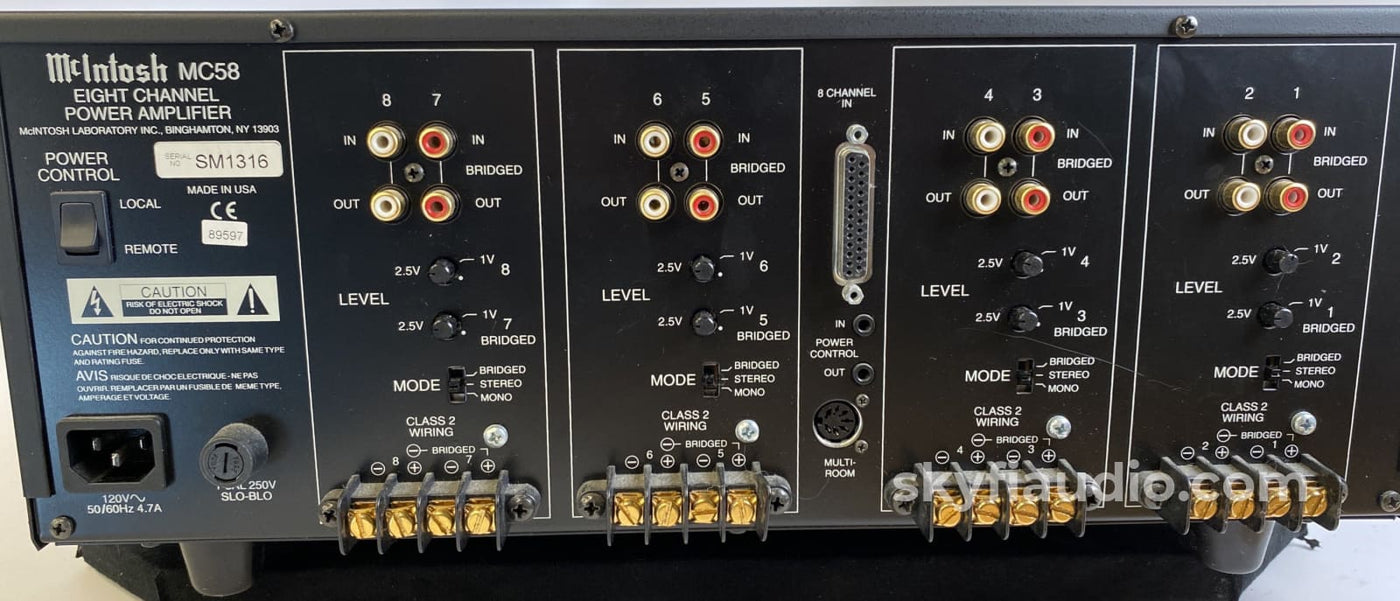 McIntosh MC58 Multichannel Amplifier - 8 Configurable Channels