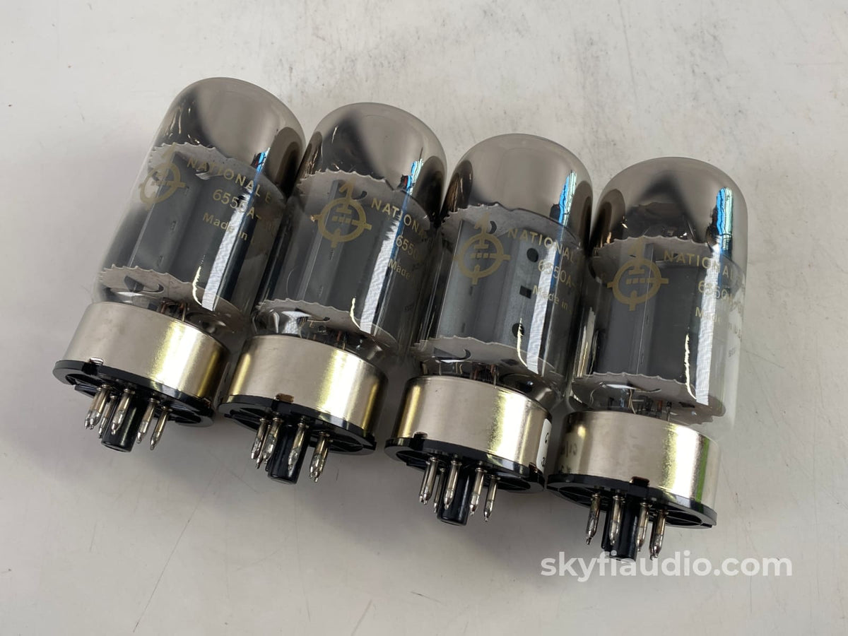 National (GE) 6550 Gold Line Tubes (Matched Quad), New Old Stock (NOS)