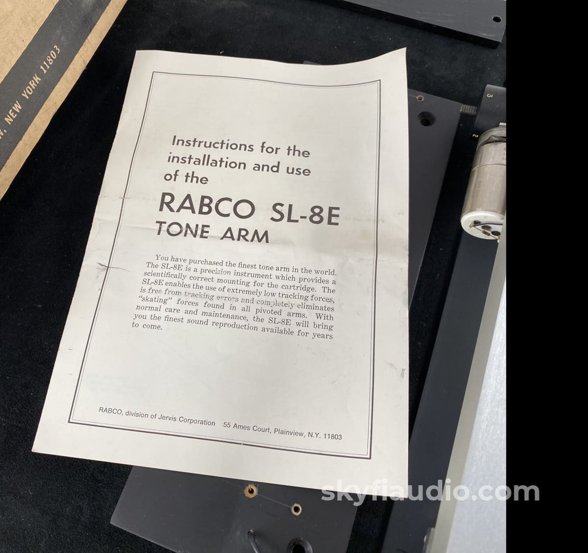 Rabco SL-8E Tangential Tonearm in Box, Tested, Thorens TD-125 Ready