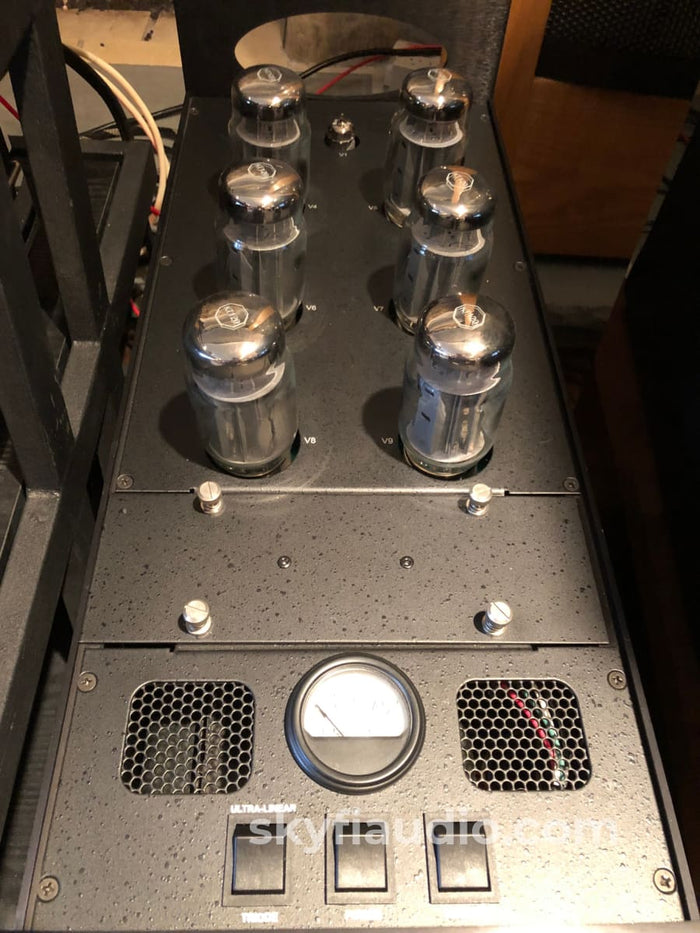 Rogue Audio Apollo Dark Tube Monoblocks with Custom Mapleshade Plinths