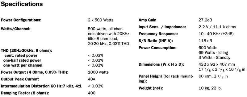 Rotel RB-1092 Stereo Amplifier, Fully Tested, 500 Watts RMS @ 8 Ohms ...