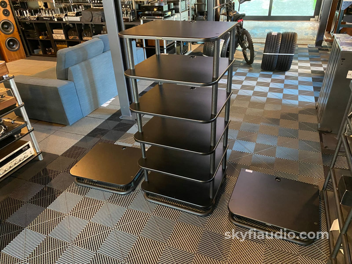 Sanus Euro Audio Furniture System, 6 Shelves With 2 Amplifier Stands