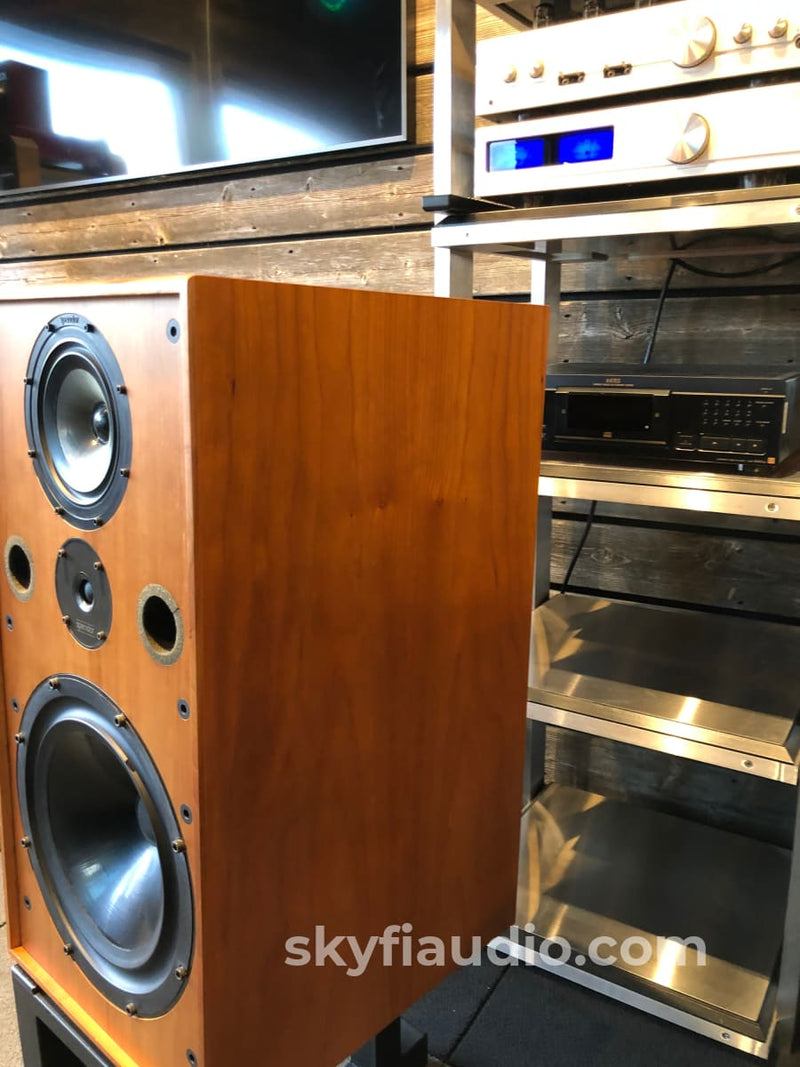 Spendor SP100 3-Way Speakers with Stands, Gorgeous Teak Finish