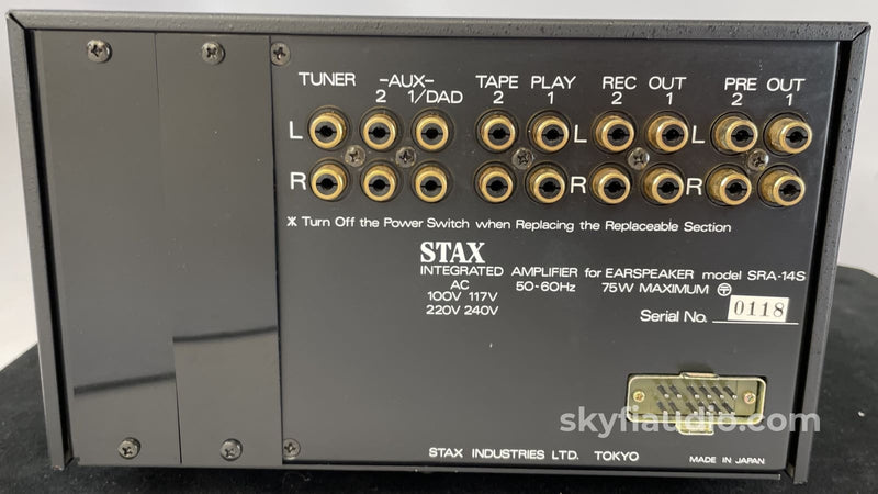 Stax SRA-14S Headphone Amplifier With Stax SR-507 Electrostatic Headph – SkyFi Audio